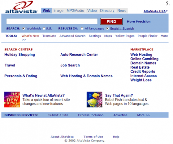 La Storia di Altavista