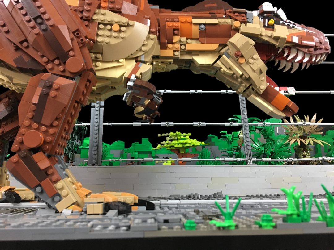 Il gigantesco Tirannosauro Rex LEGO in fuga dal suo recinto | Lega Nerd