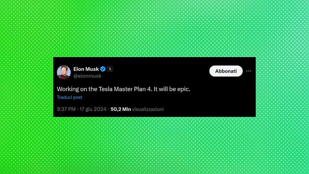 Tesla, il Master Plan 4 arriverà molto presto. Elon Musk: "sarà epico"