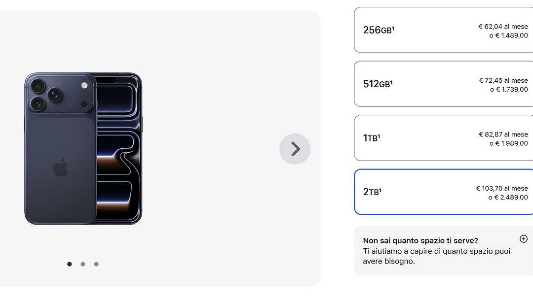 Il primo iPhone da oltre 2.000€ | Prezzi italiani di iPhone 17, Apple ...